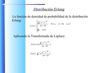 Transformadas de Laplace de Algunas Distribuciones Relevantes: Erlang ...
