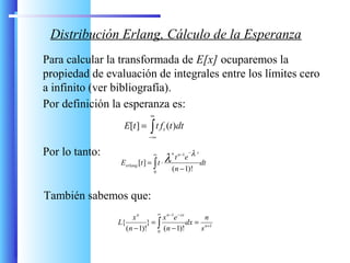 Transformadas de Laplace de Algunas Distribuciones Relevantes: Erlang ...