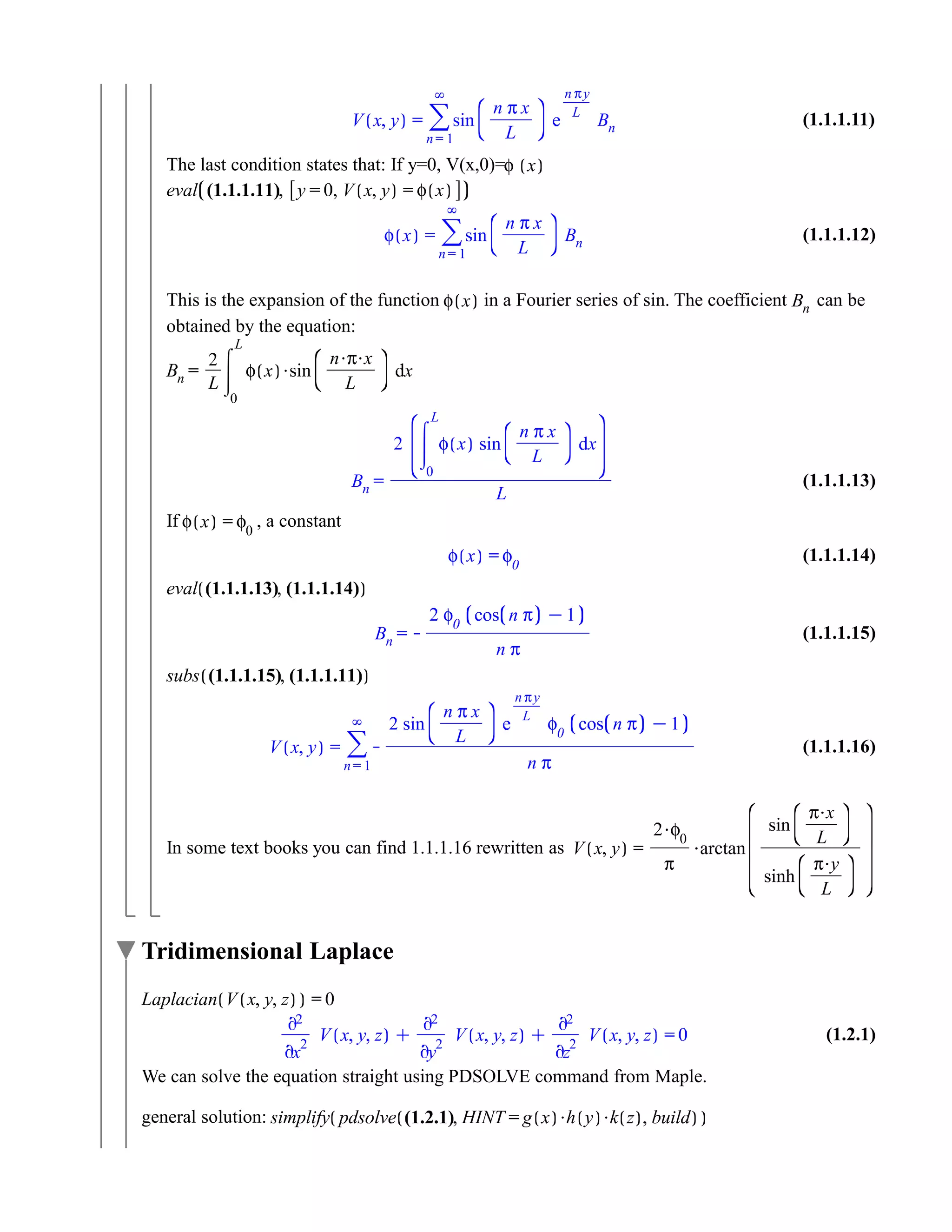 Laplace equation in Maple | PPTX