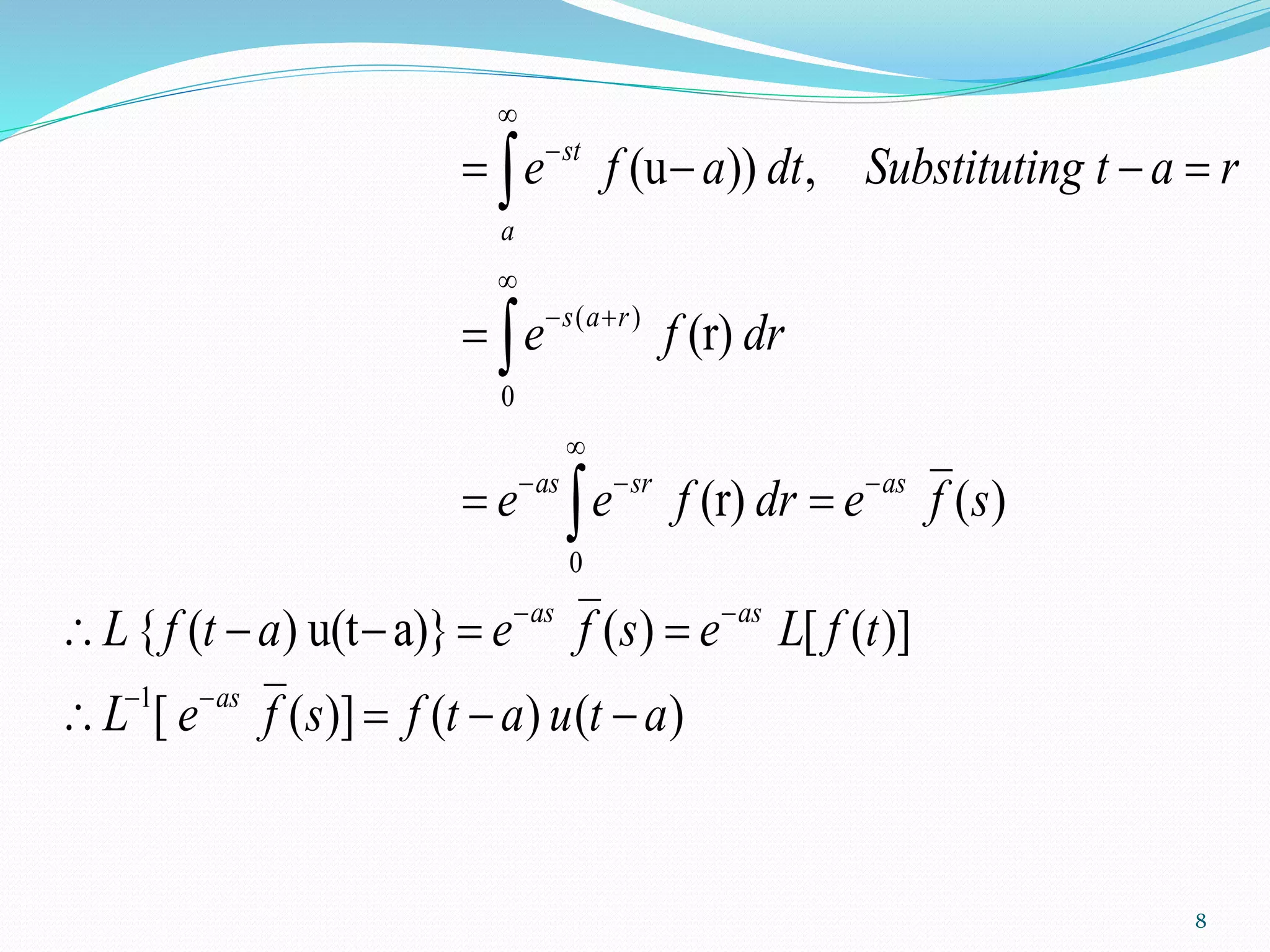 Laplace transform: UNIT STEP FUNCTION, SECOND SHIFTING THEOREM, DIRAC DELTA FUNCTION | PPTX