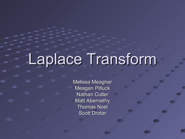 Laplace transform | PPT | Physics | Science