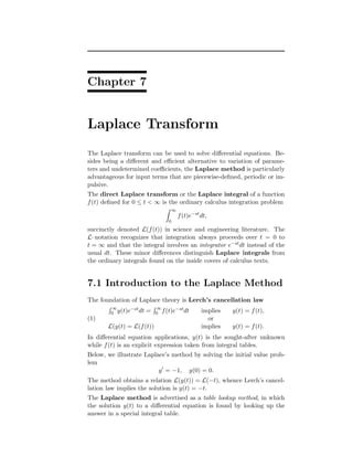 Laplace transform | PDF