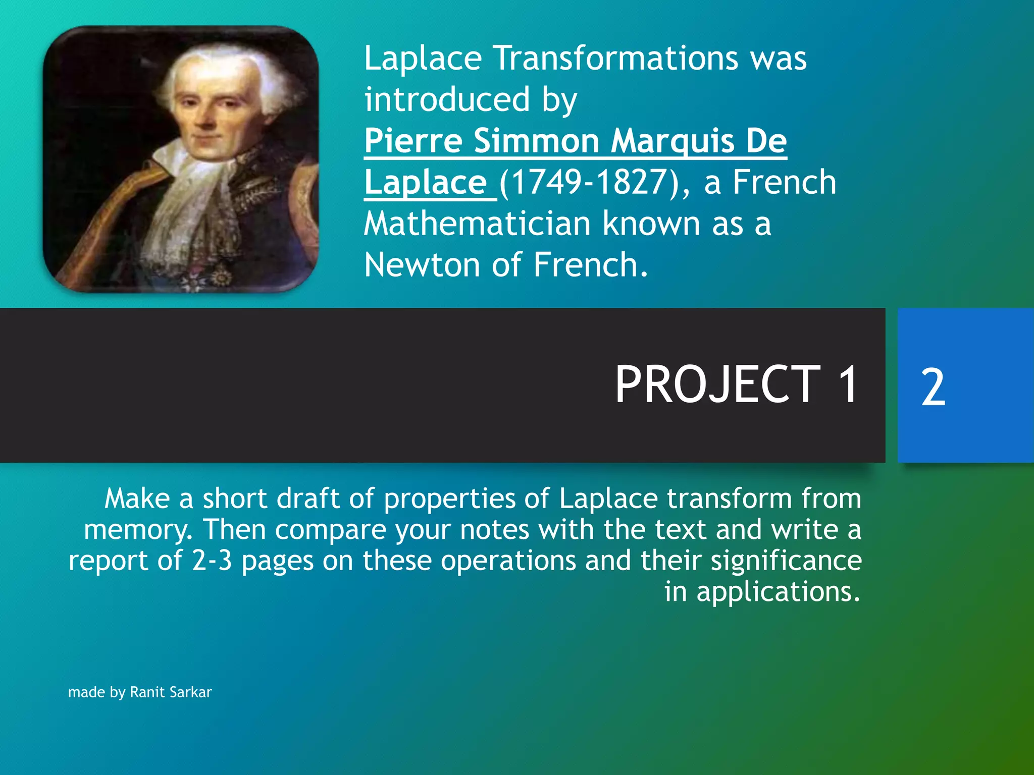 PROPERTIES OF LAPLACE TRANSFORM | PPTX