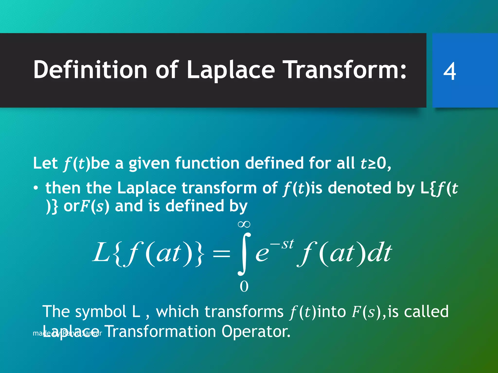 PROPERTIES OF LAPLACE TRANSFORM | PPTX