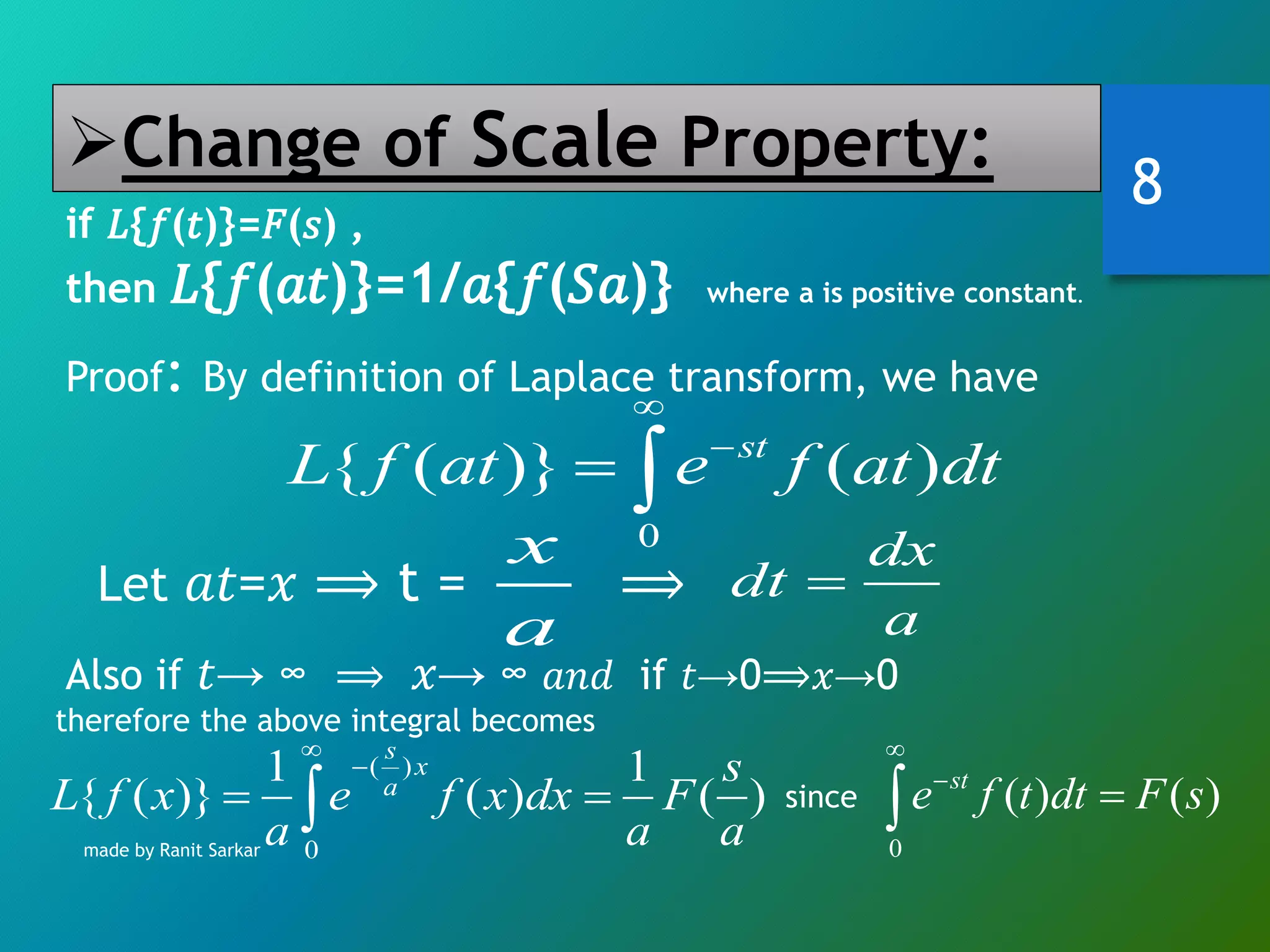 PROPERTIES OF LAPLACE TRANSFORM | PPTX