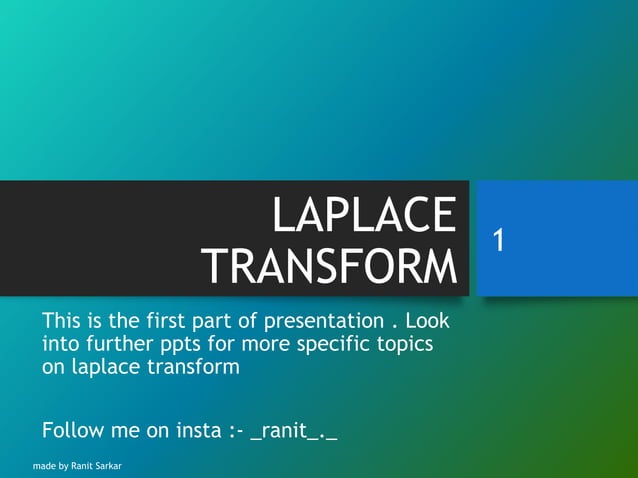 PROPERTIES OF LAPLACE TRANSFORM | PPTX | Physics | Science
