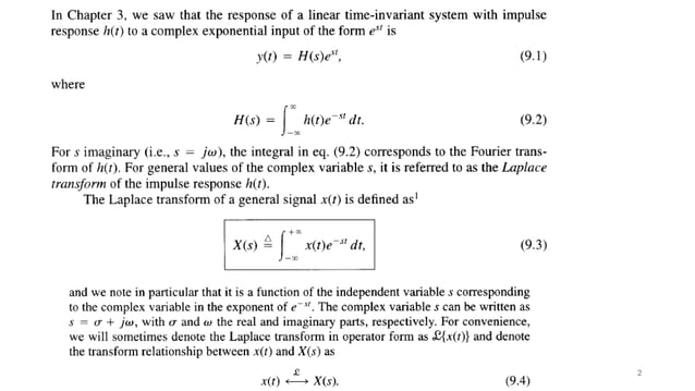Laplace Transform in signal and system slide | PDF