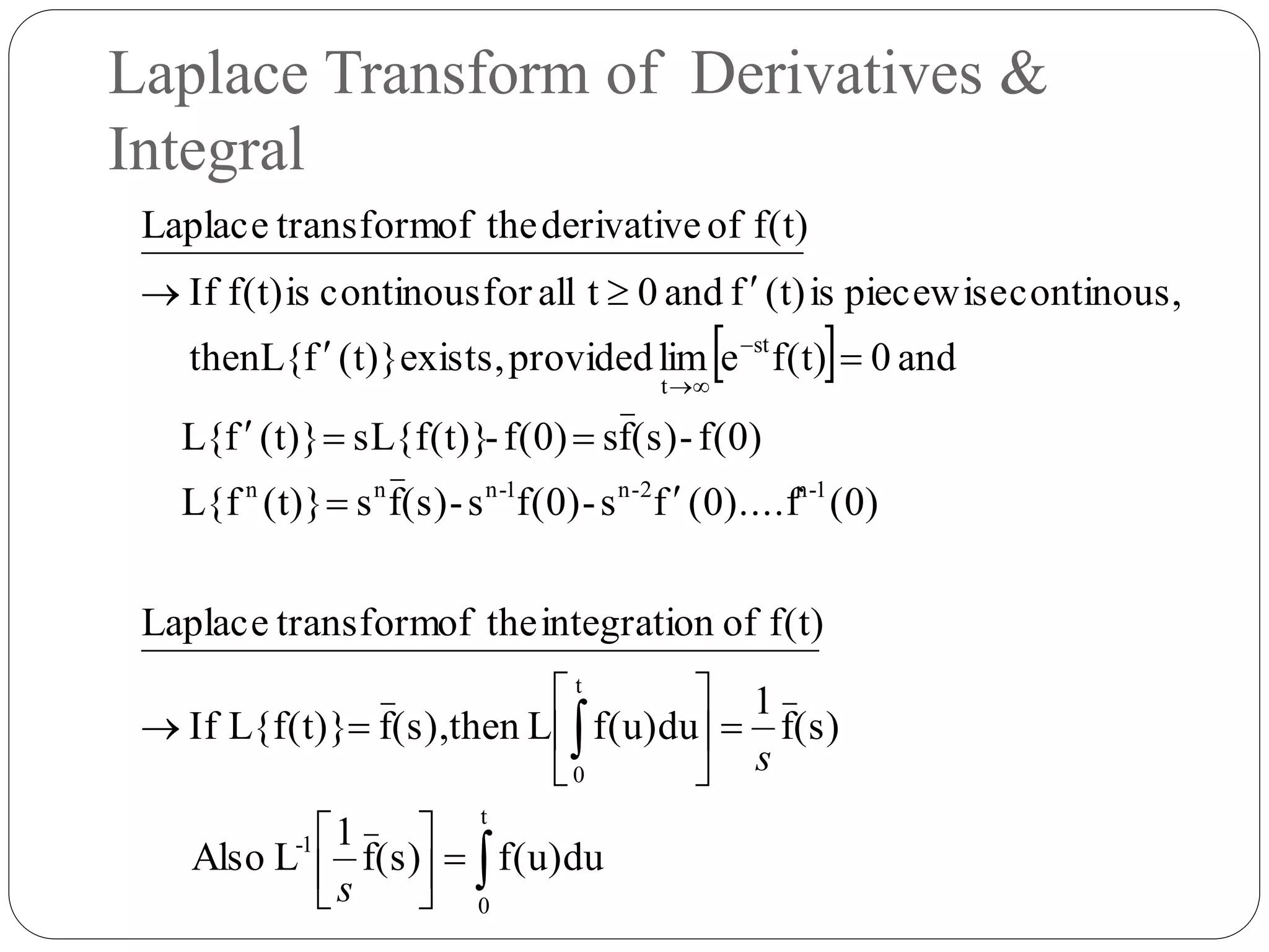 Laplace transform and its applications | PPTX