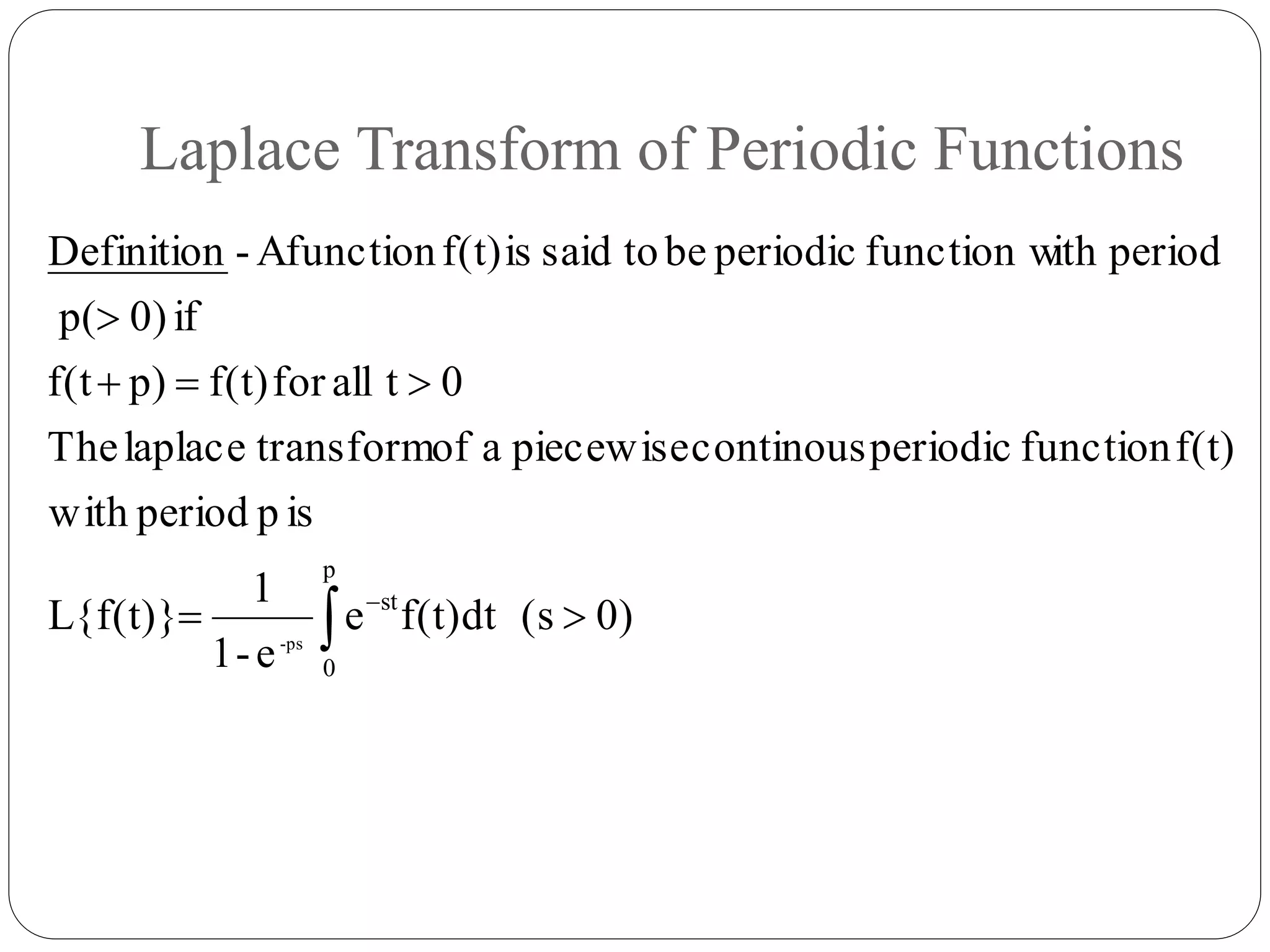 Laplace transform and its applications | PPTX