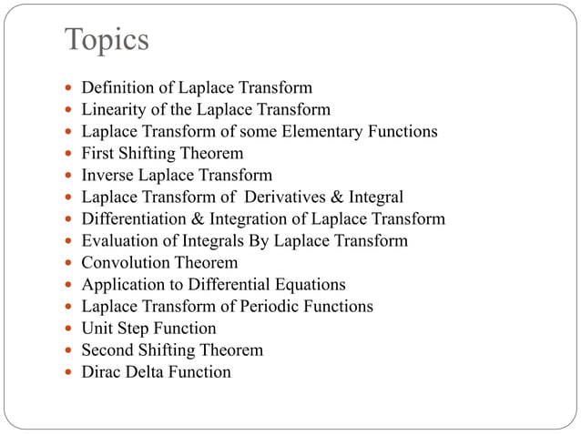 Laplace transform and its applications | PPTX | Physics | Science