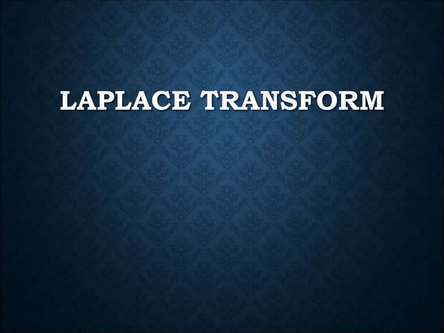 Laplace_Transformation | PPT