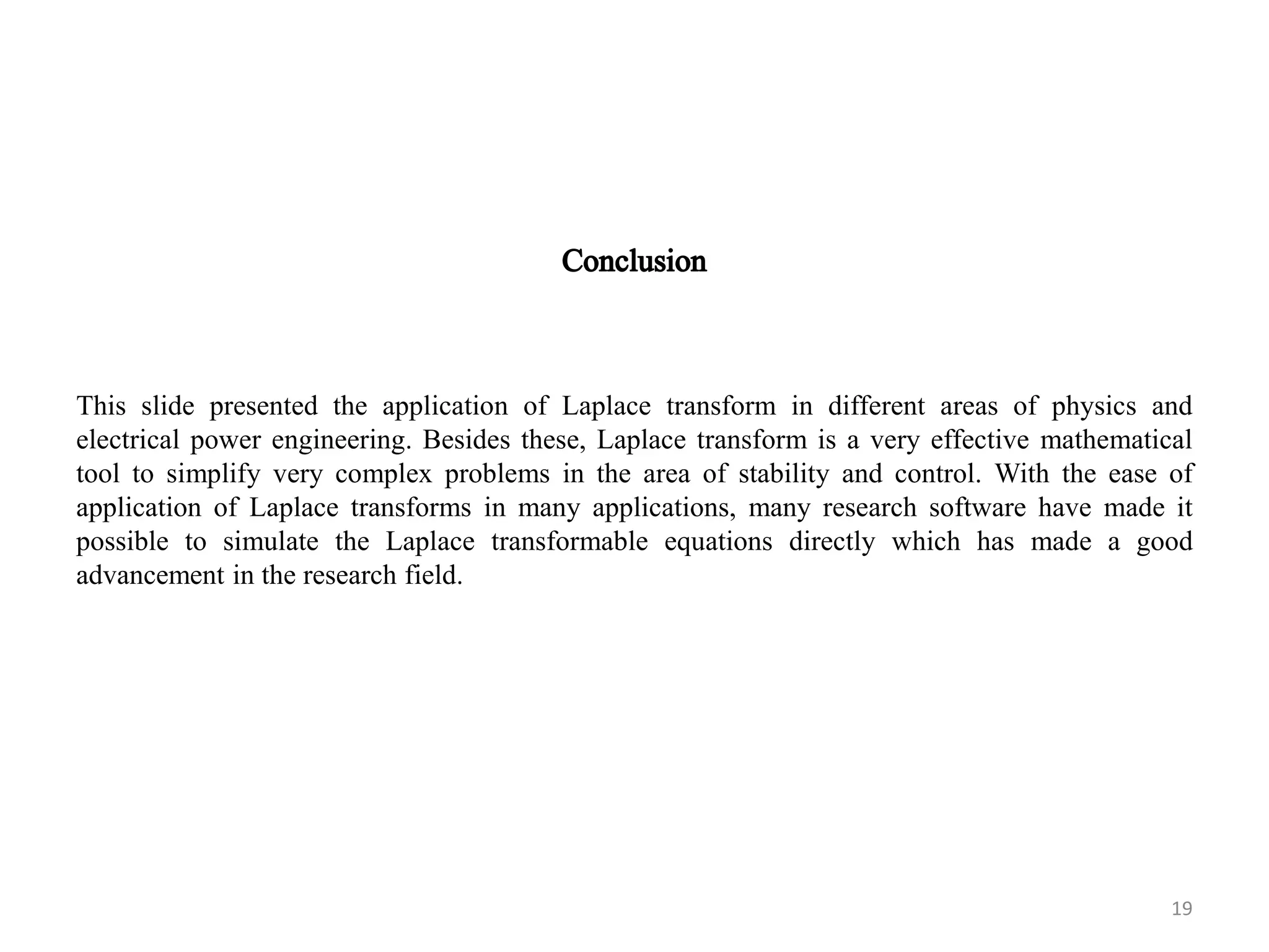 Laplace transformation and use case of Laplace Transformation in The ...