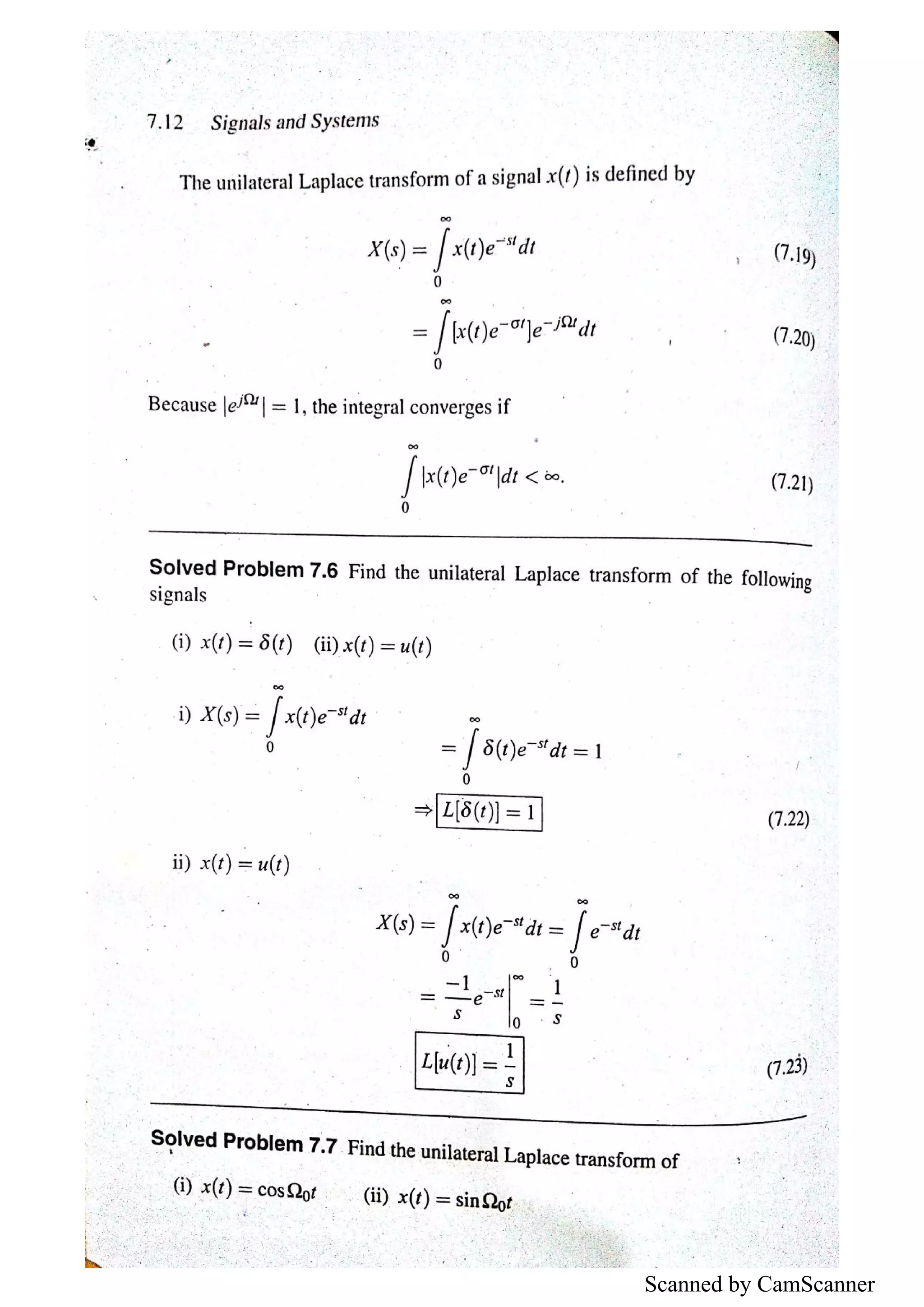 EC202 SIGNALS & SYSTEMS LAPLACE transform NOTES | PDF