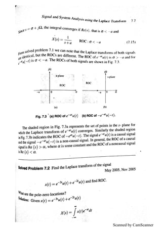EC202 SIGNALS & SYSTEMS LAPLACE transform NOTES | PDF