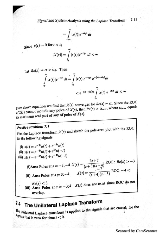 EC202 SIGNALS & SYSTEMS LAPLACE transform NOTES | PDF