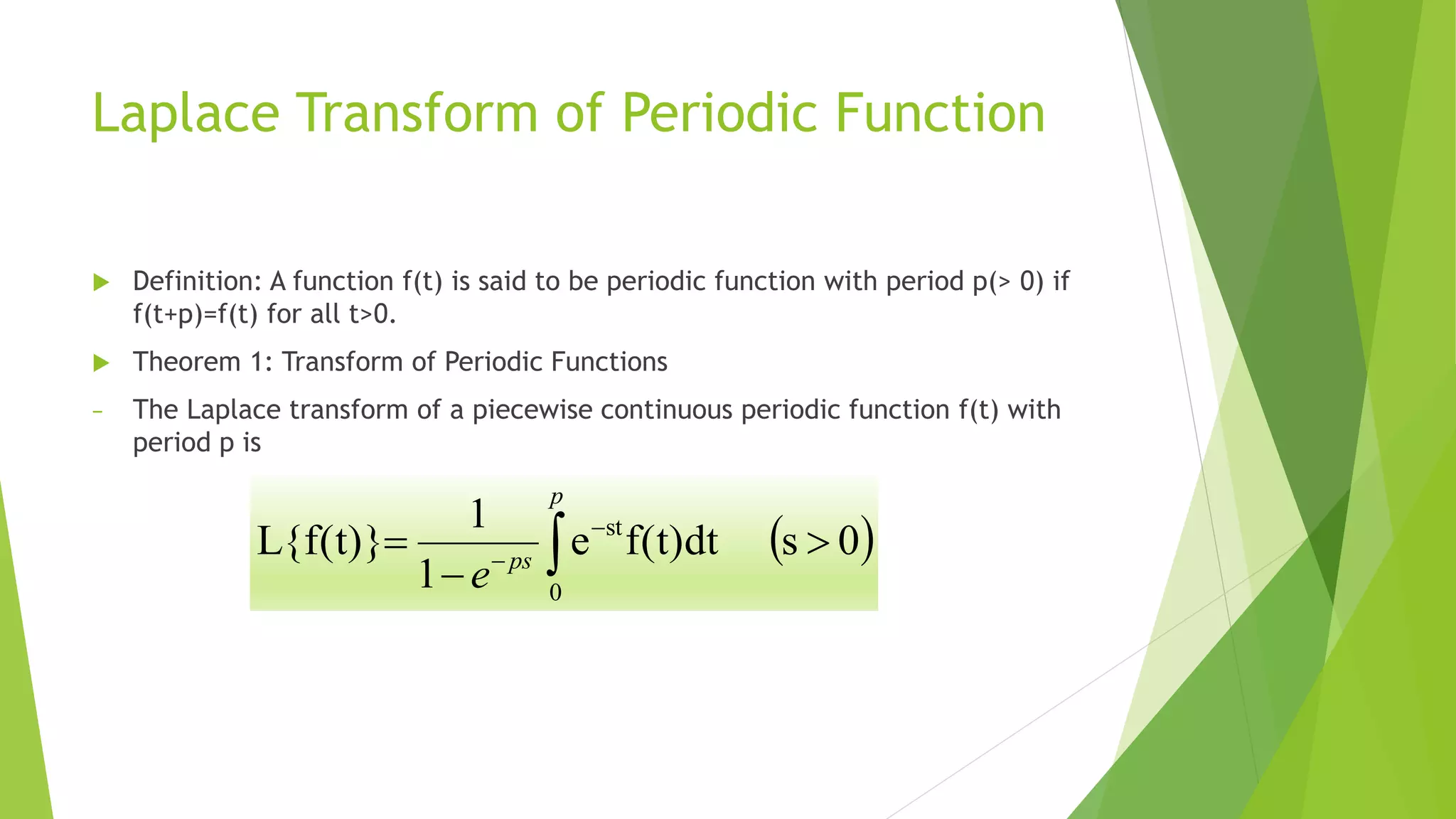 Laplace Transform of Periodic Function | PPTX