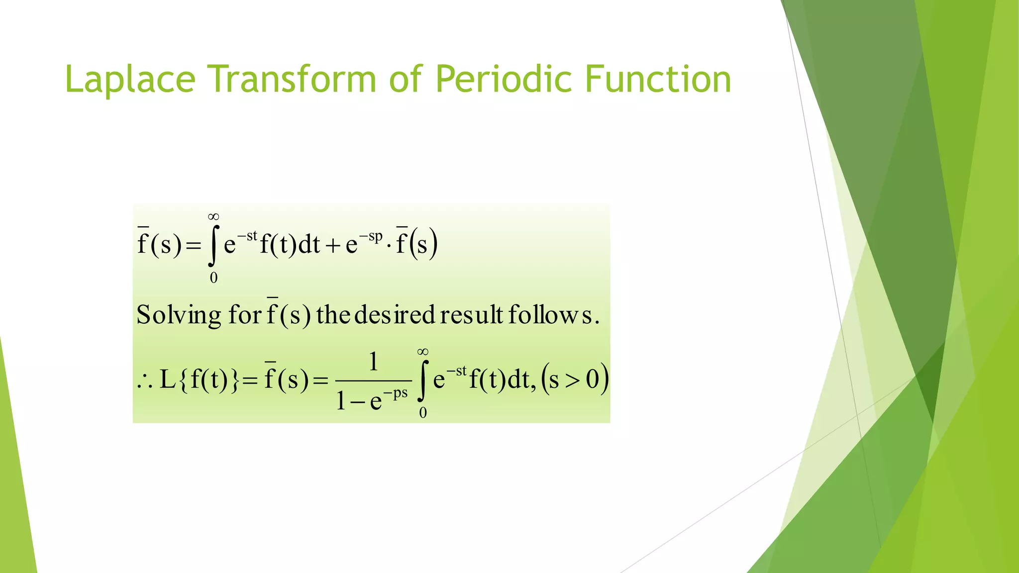 Laplace Transform of Periodic Function | PPTX