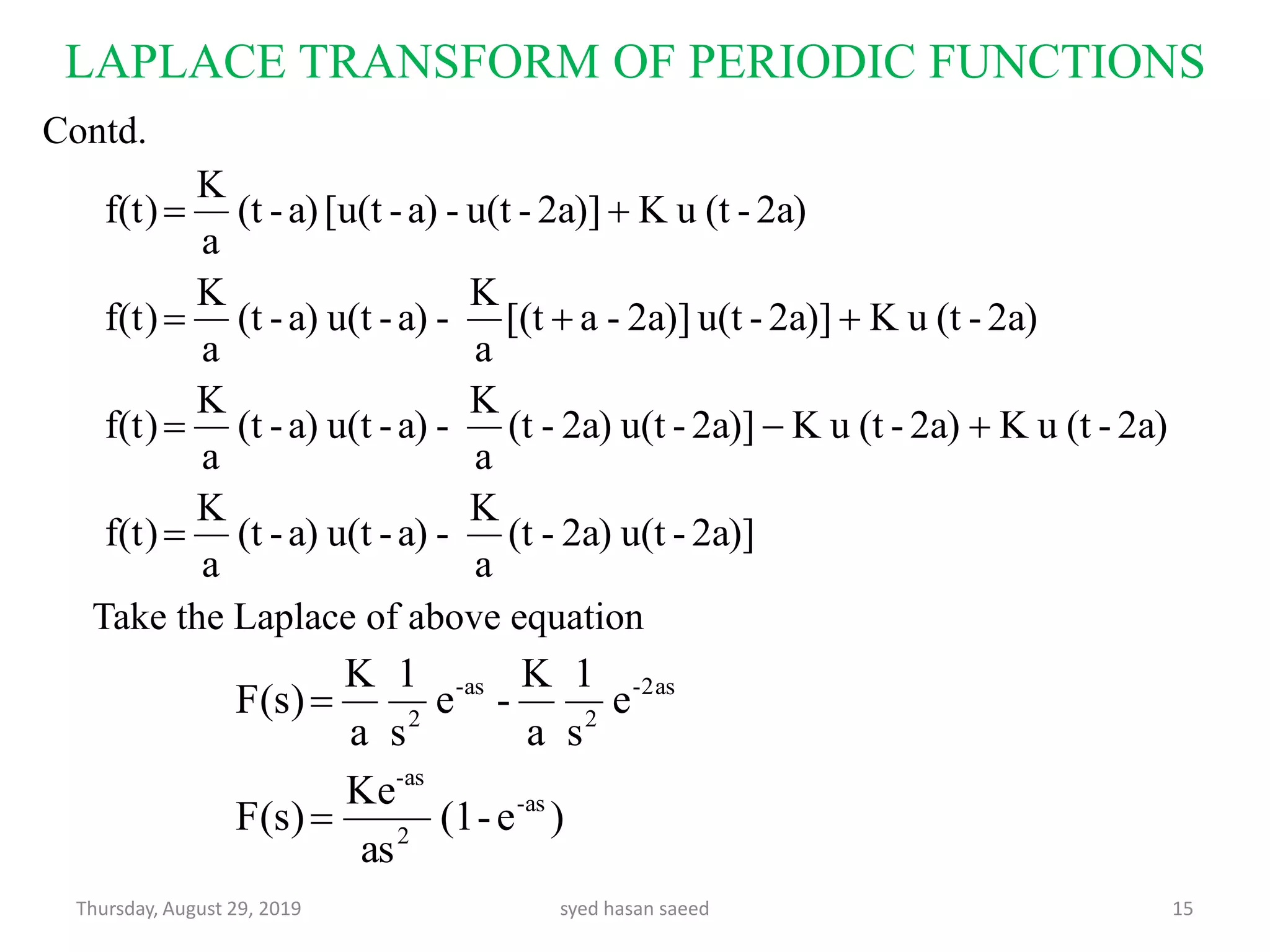 Laplace transform of periodic functions | PDF