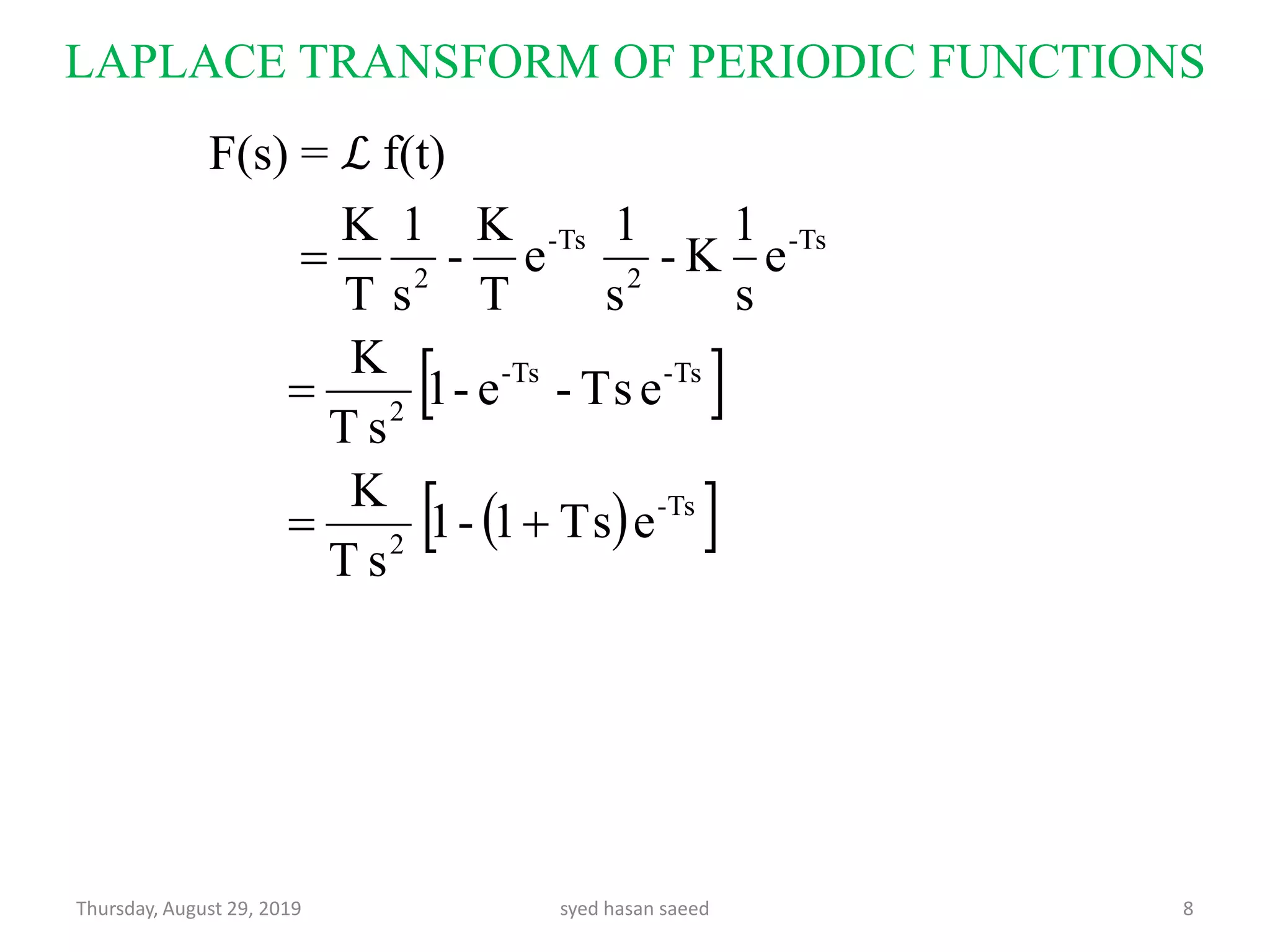 Laplace transform of periodic functions | PDF
