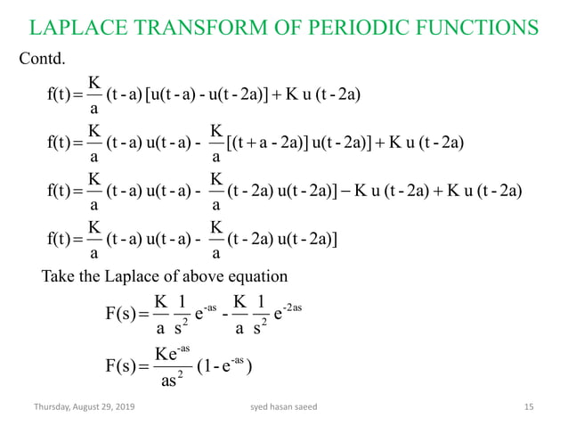 Laplace transform of periodic functions | PDF | Physics | Science