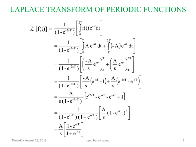 Laplace transform of periodic functions | PDF | Physics | Science