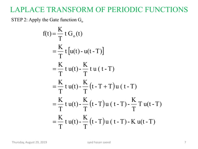 Laplace transform of periodic functions | PDF | Physics | Science