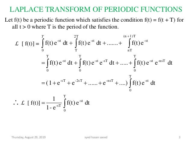Laplace transform of periodic functions