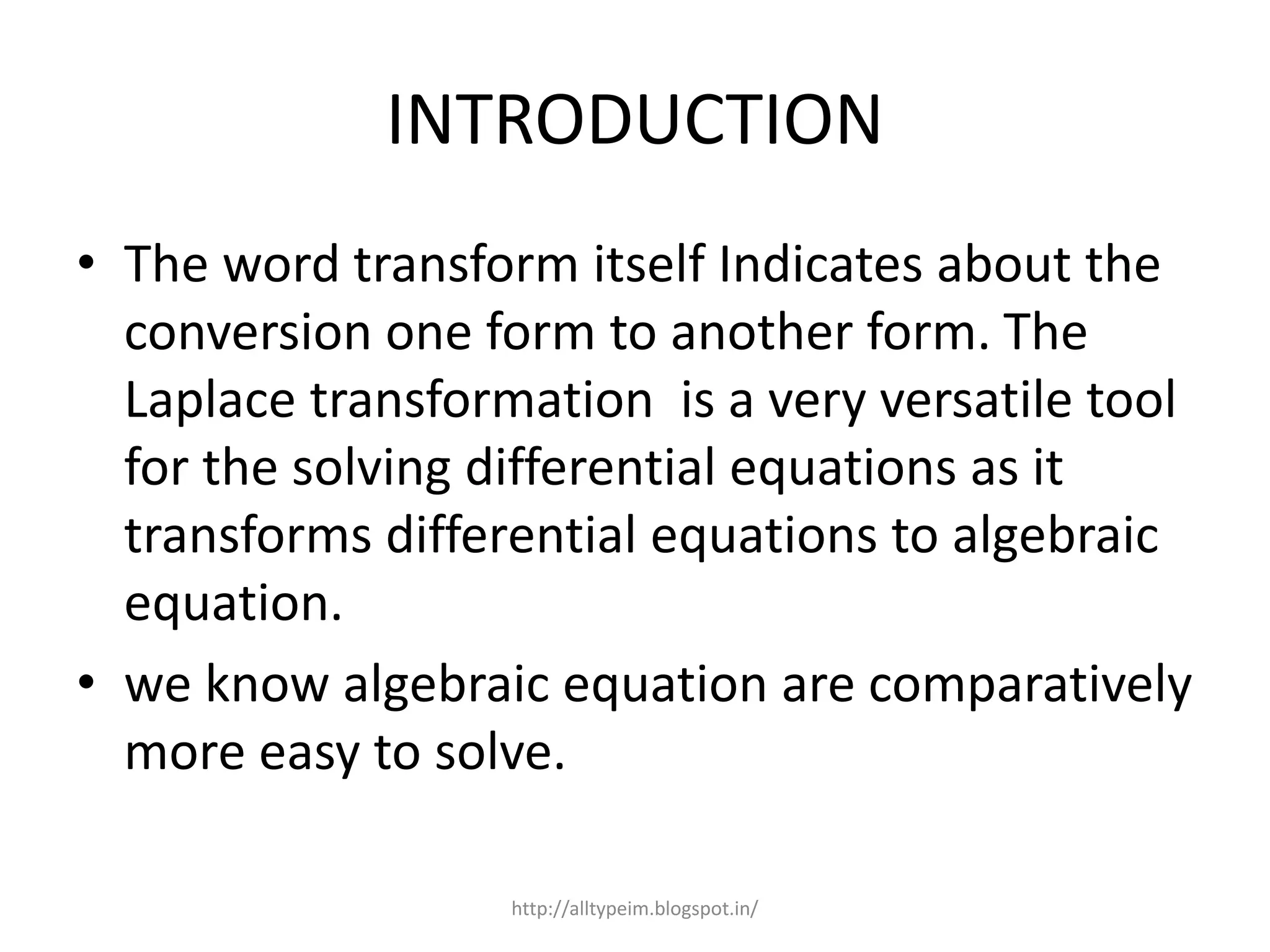 Laplace transforms | PPTX