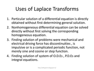 Laplace transforms | PPTX