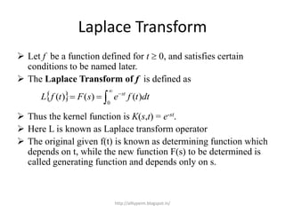 Laplace transforms | PPTX