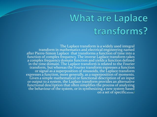 Laplace transforms | PPTX | Physics | Science