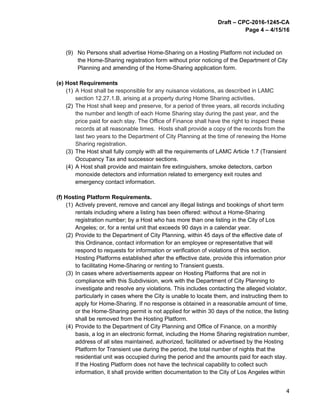 La planning dept. home sharing ordinance draft #1 4 15-16 | PDF