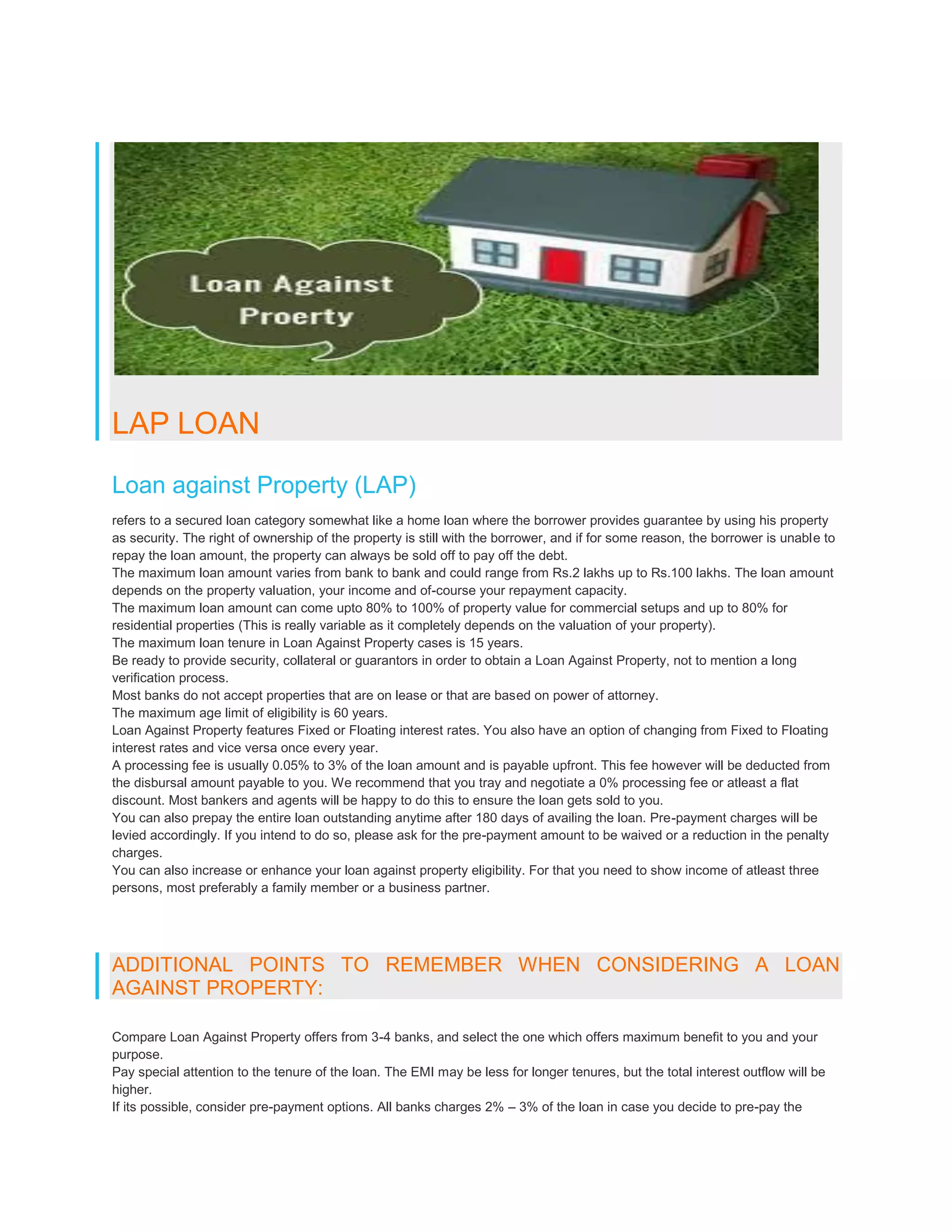 Lap loans | PDF