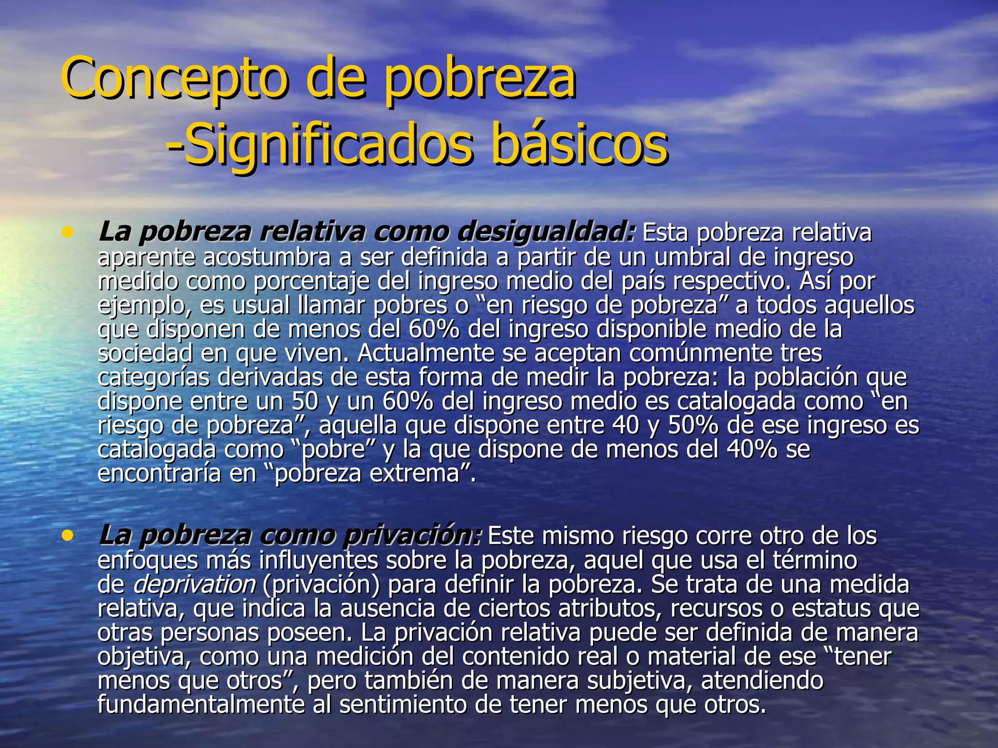 La pobreza en el mundo subdesarrollado | PPT