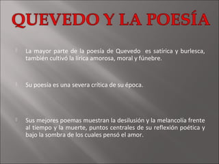 La poesía de Francisco de Quevedo | PPT