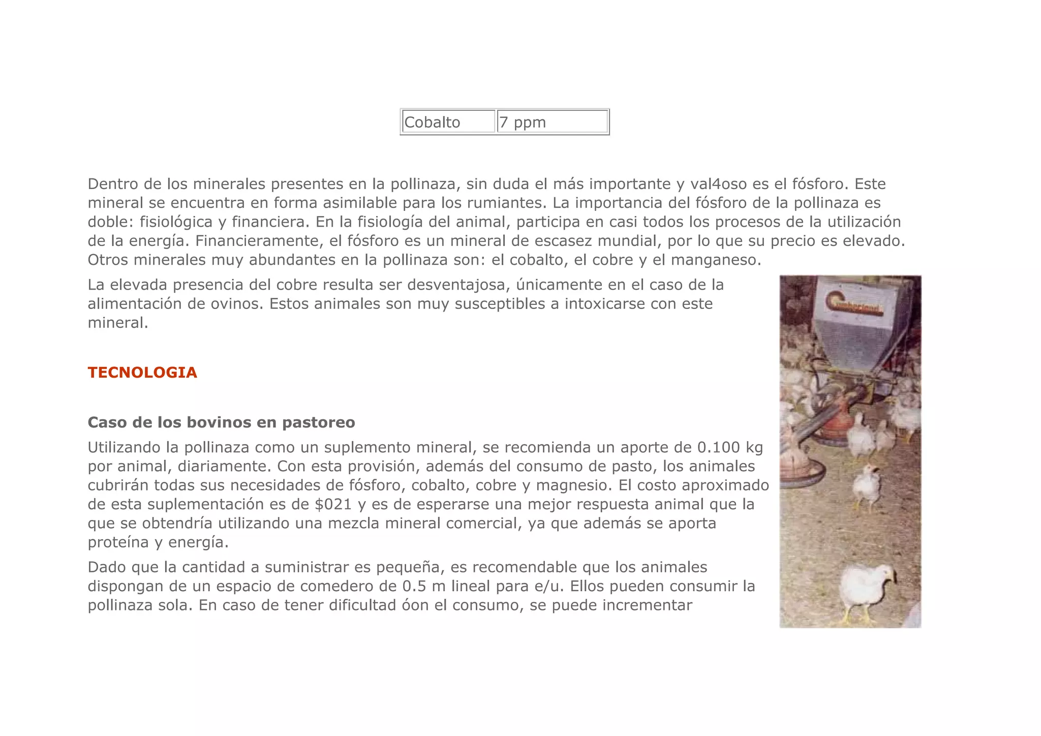 La pollinaza como fuente de minerales para rumiantes | DOCX
