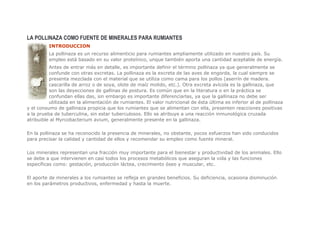 La pollinaza como fuente de minerales para rumiantes | DOCX