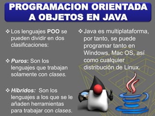 PROGRAMACION ORIENTADA A OBJETOS | PPT