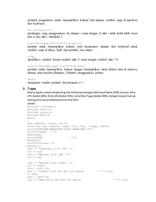 Lapopran praktikum struktur data pertemuan 1 Tipe Data | PDF