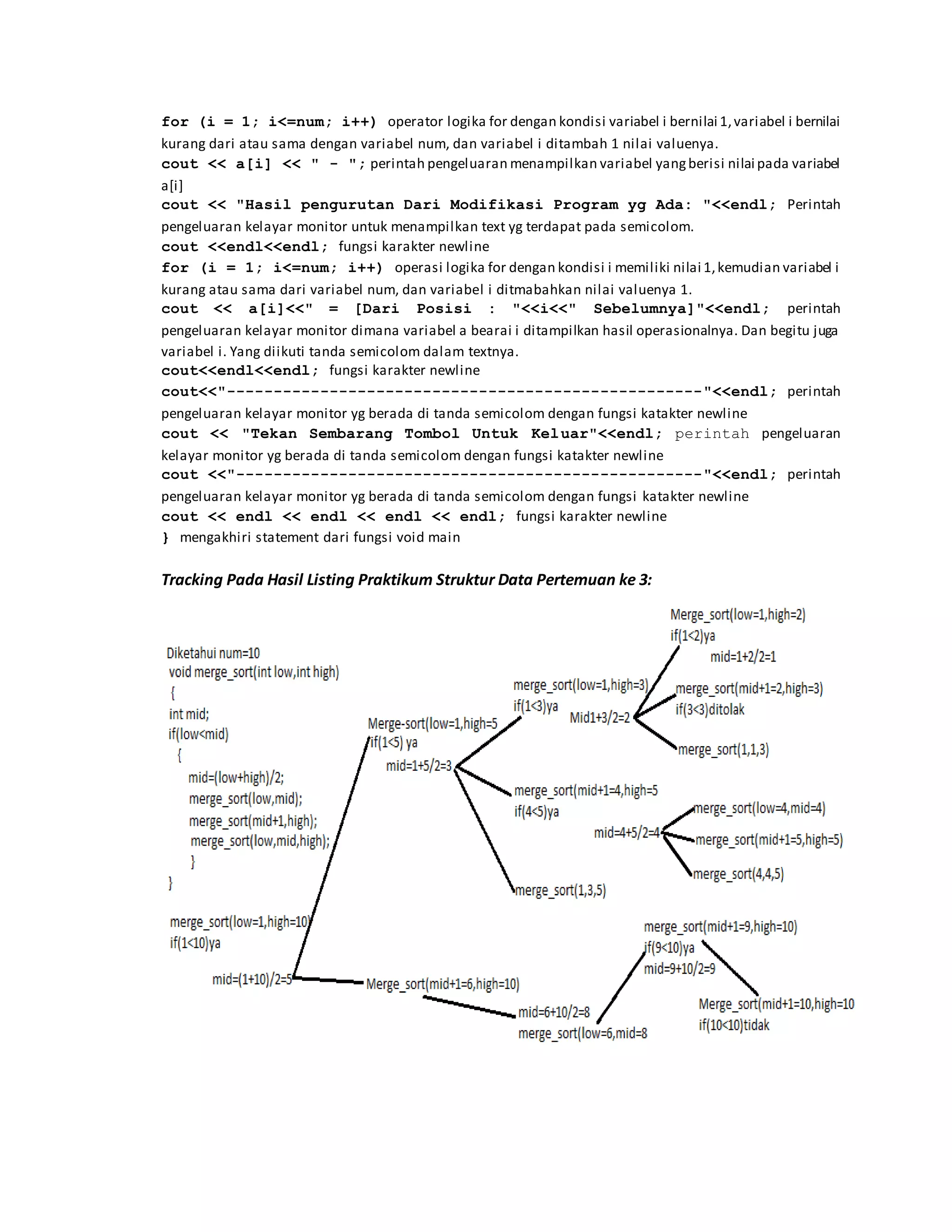 Lapopran praktikum struktur data pertemuan 3 Merge_Sort | DOCX