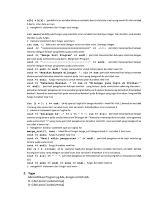 Lapopran praktikum struktur data pertemuan 3 Merge_Sort | DOCX