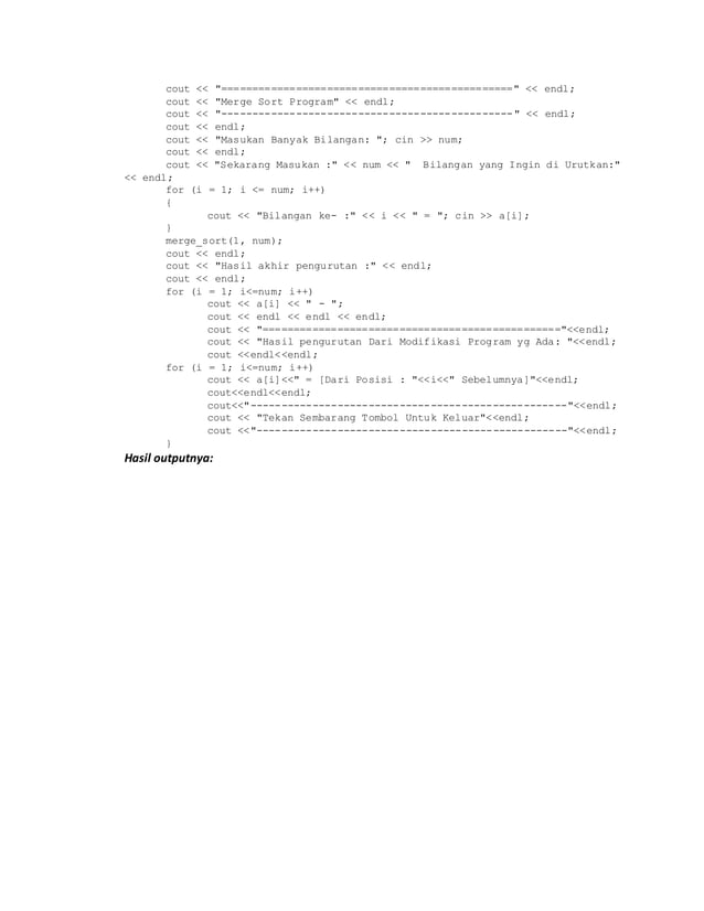 Lapopran praktikum struktur data pertemuan 3 Merge_Sort | DOCX