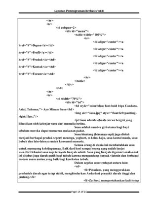 Laporan Pemrograman Berbasis Web Tugas 4 Cascading Style Sheets | PDF