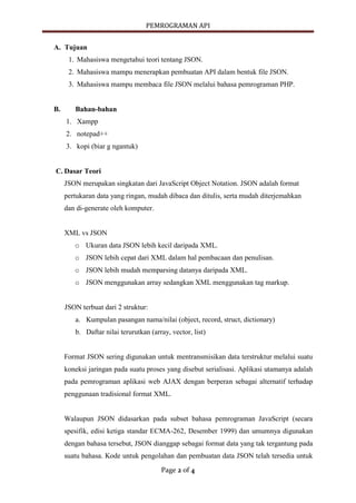 Laporan Pemrograman API JSON | PDF