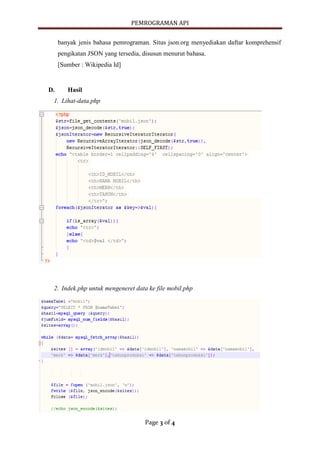 Laporan Pemrograman API JSON | PDF