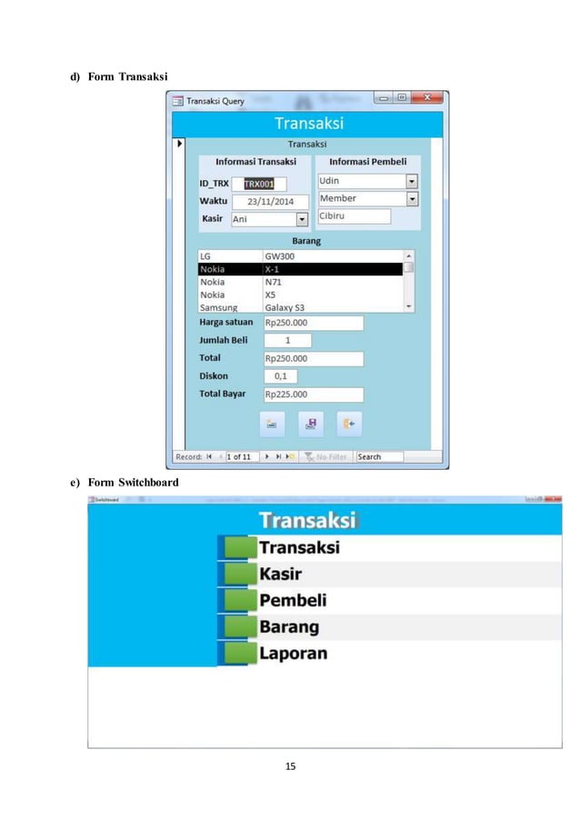 Laporan Aplikasi Penjualan Handphone Access | DOCX