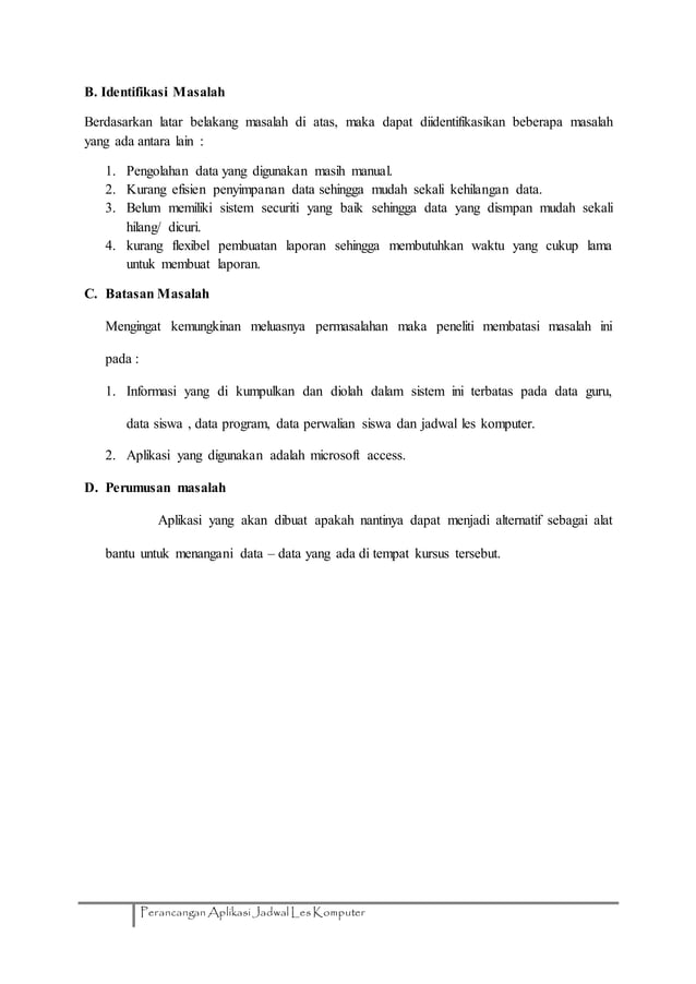 Laporan aplikasi perancangan database sederhana | PDF Laporan aplikasi perancangan database sederhana | PDF