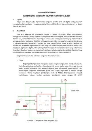 IMPLEMENTASI RANGKAIAN COUNTER PADA DIGITAL CLOCK | DOCX