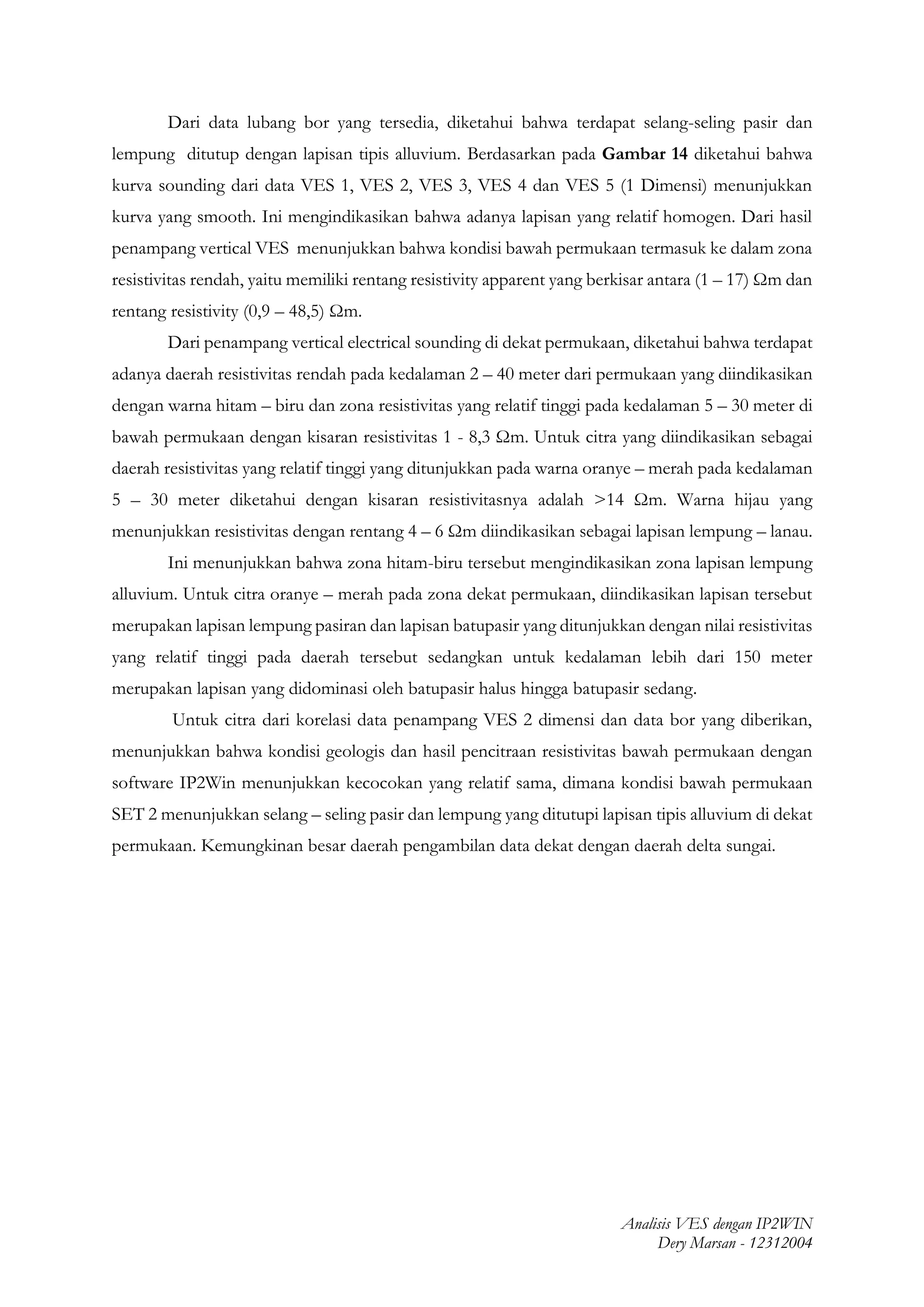 Analisis VES Resistivity dengan IP2WIN | PDF