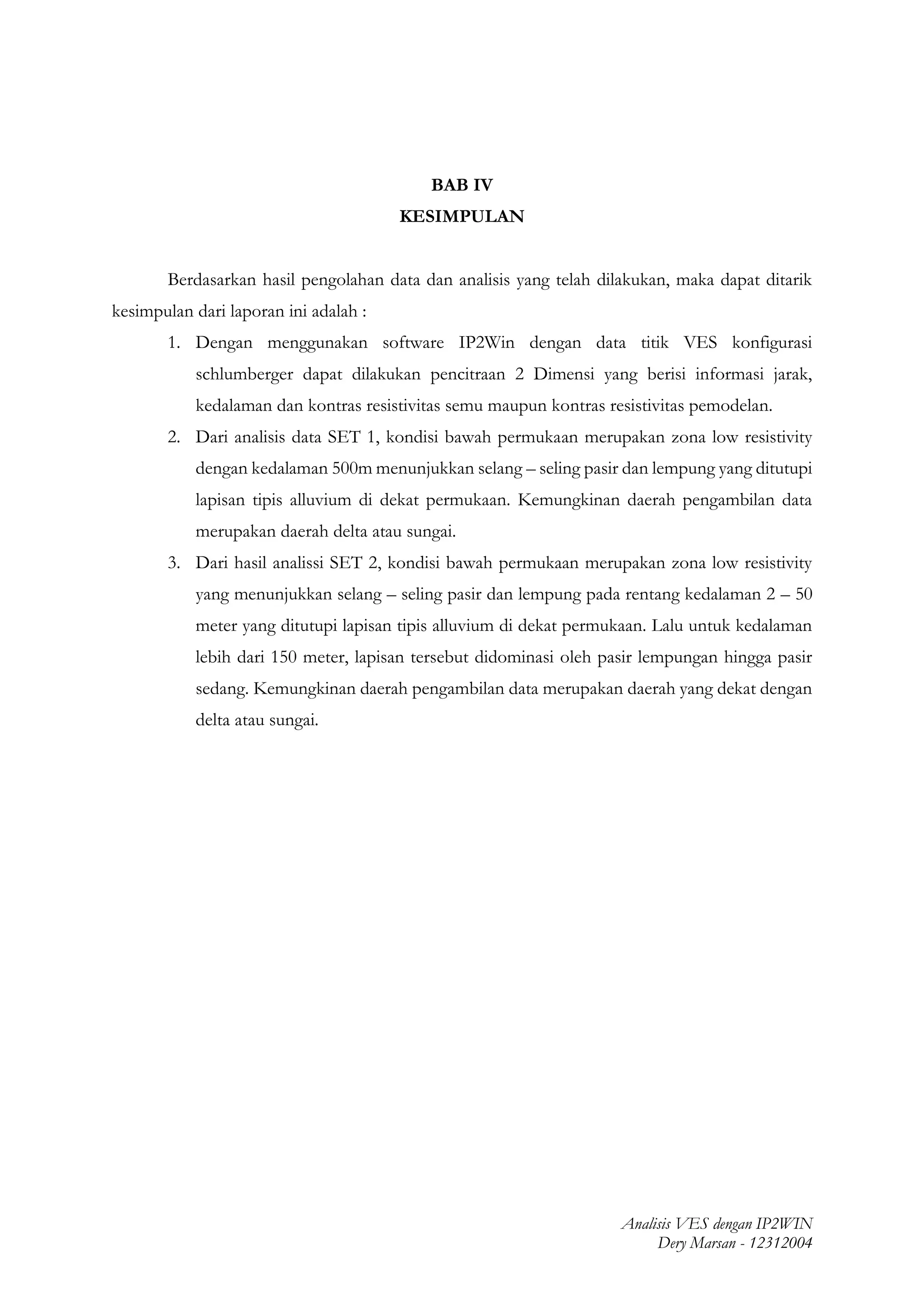 Analisis VES Resistivity dengan IP2WIN | PDF